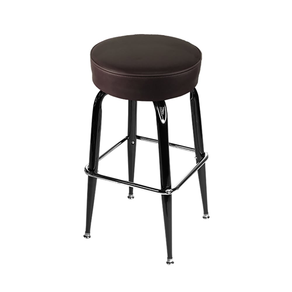 Oak Street SL2135-ESP Backless Swivel Bar Stool w/ Espresso Seat, Black