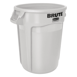 Rubbermaid FG263200GRAY 32 gallon Brute Trash Can - Plastic, Round ...