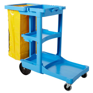 Rubbermaid FG618900BLA Housekeeping Cart w/ Vacuum Holder, 60"L x 22"W ...