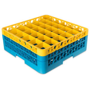 Carlisle RC2014 OptiClean™ Glass Rack w/ (20) Compartments - Blue