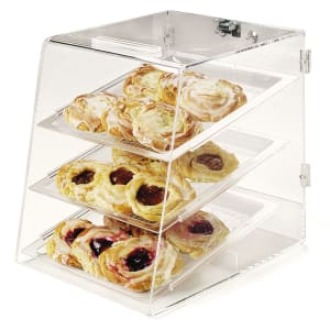 Winco ADC-3 Counter Top Display Case w/ (3) 12 x 18" Trays, 21 x 18 x ...