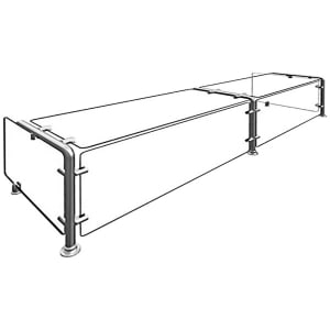 Hatco EP950-72 72" Portable Food Shield - Free-Standing, Adjustable ...