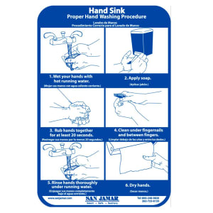 Tablecraft 394550 Proper Hand Washing is Recommended for All Sign - 3 ...