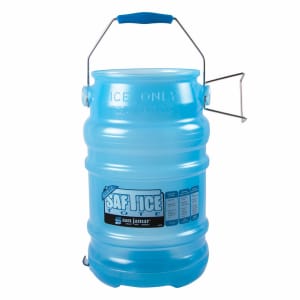 San Jamar SI6000 Round Ice Tote w/ 6 gal Capacity, Clear Blue