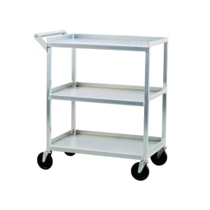 Lakeside 615 LMAP 27 3/4"L Metal Bus Cart w/ (4) Levels, Shelves, Maple