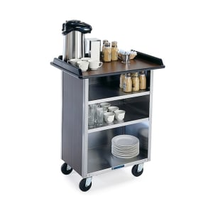 Geneva 37207 42 1/2" Polymer Beverage Service Cart, 16"D x 47 1/4"H, Wood