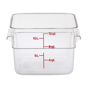 Cambro 12SFSCW135 12 qt CamSquare® Food Container - Polycarbonate, Clear