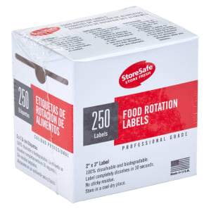 Cambro 23SLB250 StoreSafe Food Rotation Labels - 2x3" (250 Per Roll)