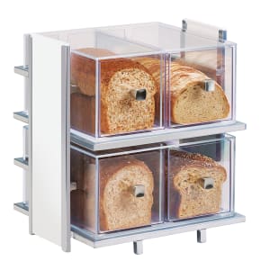 Cal-Mil 1279 Eco Modern Bread Box Display w/ 2 Tiers, Silver Wire & Bamboo