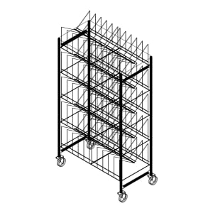 Cambro CPMU213675DDPKG 5 Level Mobile Drying Rack for Domes, Speckled Gray