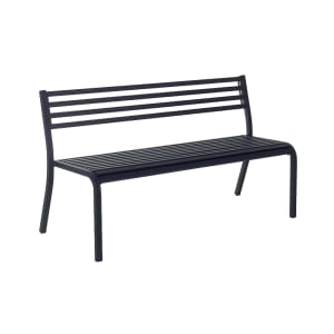 emu U340B 81" Valles Backless Bench - Outdoor, Steel Frame, Silver