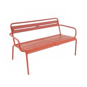 emu U340B 81" Valles Backless Bench - Outdoor, Steel Frame, Silver
