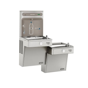 Elkay LZSTL8WSLK Wall Mount Bi Level Drinking Fountain w/ Bottle Filler - Filtered, Refrigerated ...