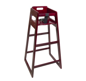 Winco CHH-103 29 3/4" Stackable Wood High Chair w/ Waist Strap, Mahogany