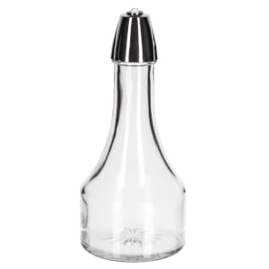 Tablecraft 600 6 oz Cruet w/ Stainless Steel Top - Glass, Clear