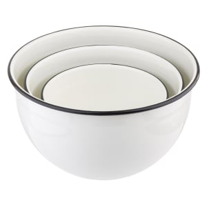 Tablecraft 80019 10" Round Enamelware Plate - Porcelain, Creamy White