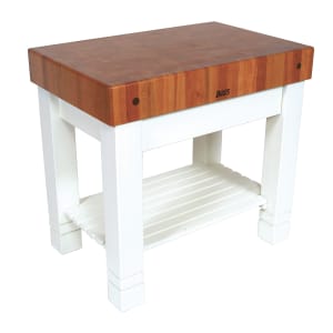 John Boos CU-GB4824 4" Maple Top Butcher Block Work Table w/ Undershelf ...
