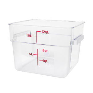 Winco PCSC-4C 4 qt Square Storage Container, Polycarbonate, Clear