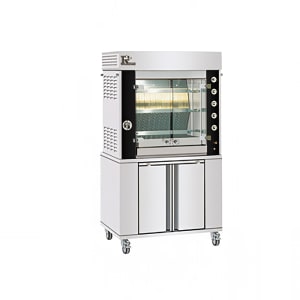 Rotisol USA GF1375-5G-LUX Gas 5 Spit Commercial Rotisserie w/ 30 Bird ...