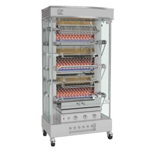 Rotisol USA MF1375-6G-LUX Gas 6 Spit Commercial Rotisserie w/ 36 Bird ...