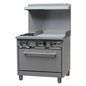 American Range AR8 48" 8 Burner Gas Range w/ (2) Space Saver Ovens ...