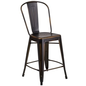 emu 128 Ronda Stacking Bar Stool - Indoor/Outdoor, Steel Frame, Bronze