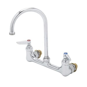 T&S B-0232 Splash Mount Faucet - 6" Swing Spout, 8" Centers