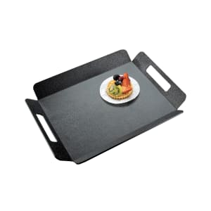 Cal-Mil 22007-2-13 Rectangular Room Service Tray - 20" x 15", Metal, Black