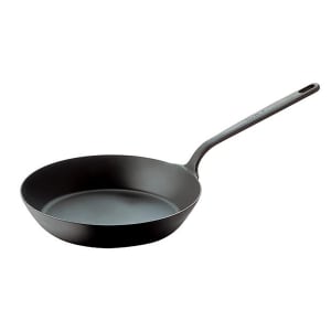 Matfer Bourgeat 062004 11" Black Carbon Steel Frying Pan w/ Solid Metal ...