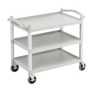 Lakeside 615 27 3/4"L Metal Bus Cart w/ (4) Levels, Shelves, Maple