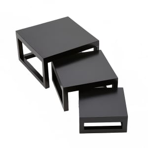 Tablecraft RACA300 3 Piece Rectangular Nesting Display Risers, Acacia Wood