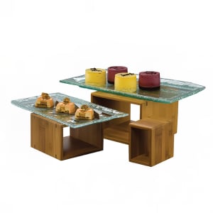 Tablecraft RACA300 3 Piece Rectangular Nesting Display Risers, Acacia Wood