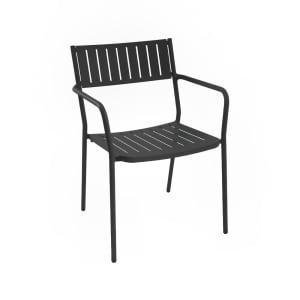 emu Bridge Indoor/Outdoor Stackable Side Chair - Steel, Black (146)
