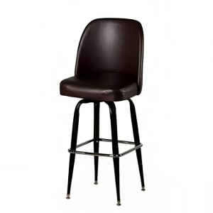 H&D Commercial Seating 6145B Bar Stool w/ Ladder Back & Black Vinyl ...