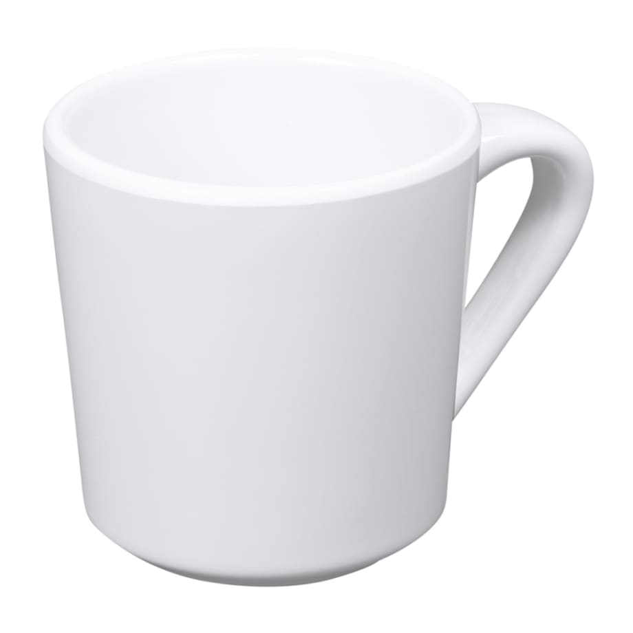 white plastic mug