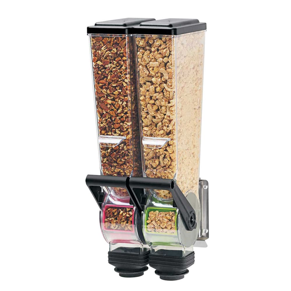 Server 88760 Dry Product Dispenser, Double, (2) 2 Liter, Wall Mount