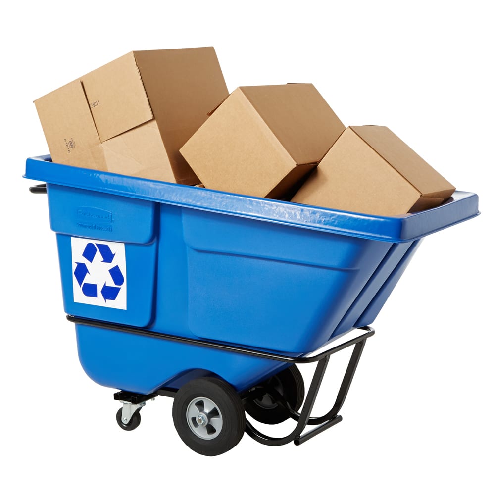 Rubbermaid FG130573BLUE 1/2 cu yd Trash Cart w/ 750 lb Capacity, Blue