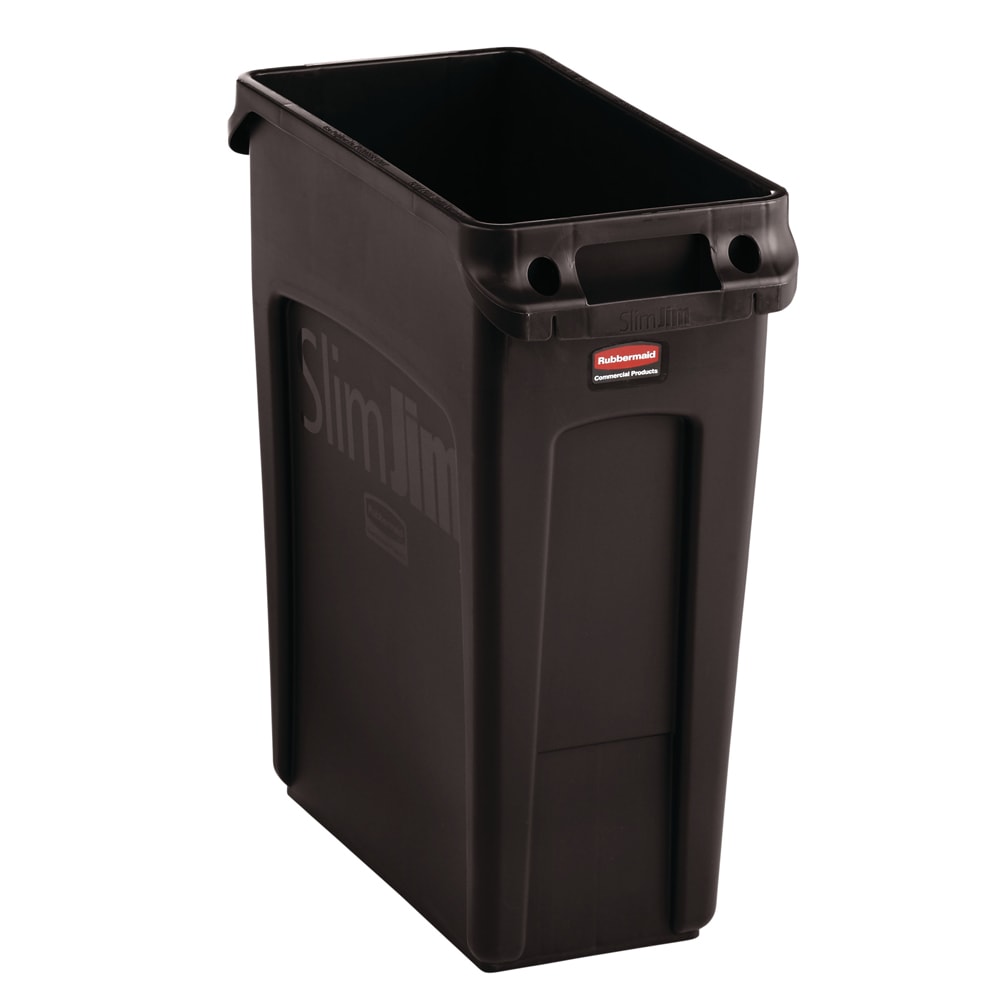Rubbermaid 1956181 16 gal Rectangle Slim Trash Can, 22"L x 11"W x 25"H ...