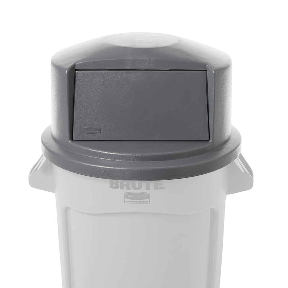 Rubbermaid FG263788GRAY Round Dome Trash Can Lid - Plastic, Gray