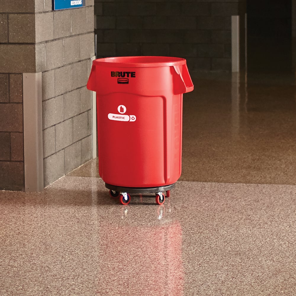 Rubbermaid FG264360RED 44 gallon Brute Trash Can - Plastic, Round, Food ...