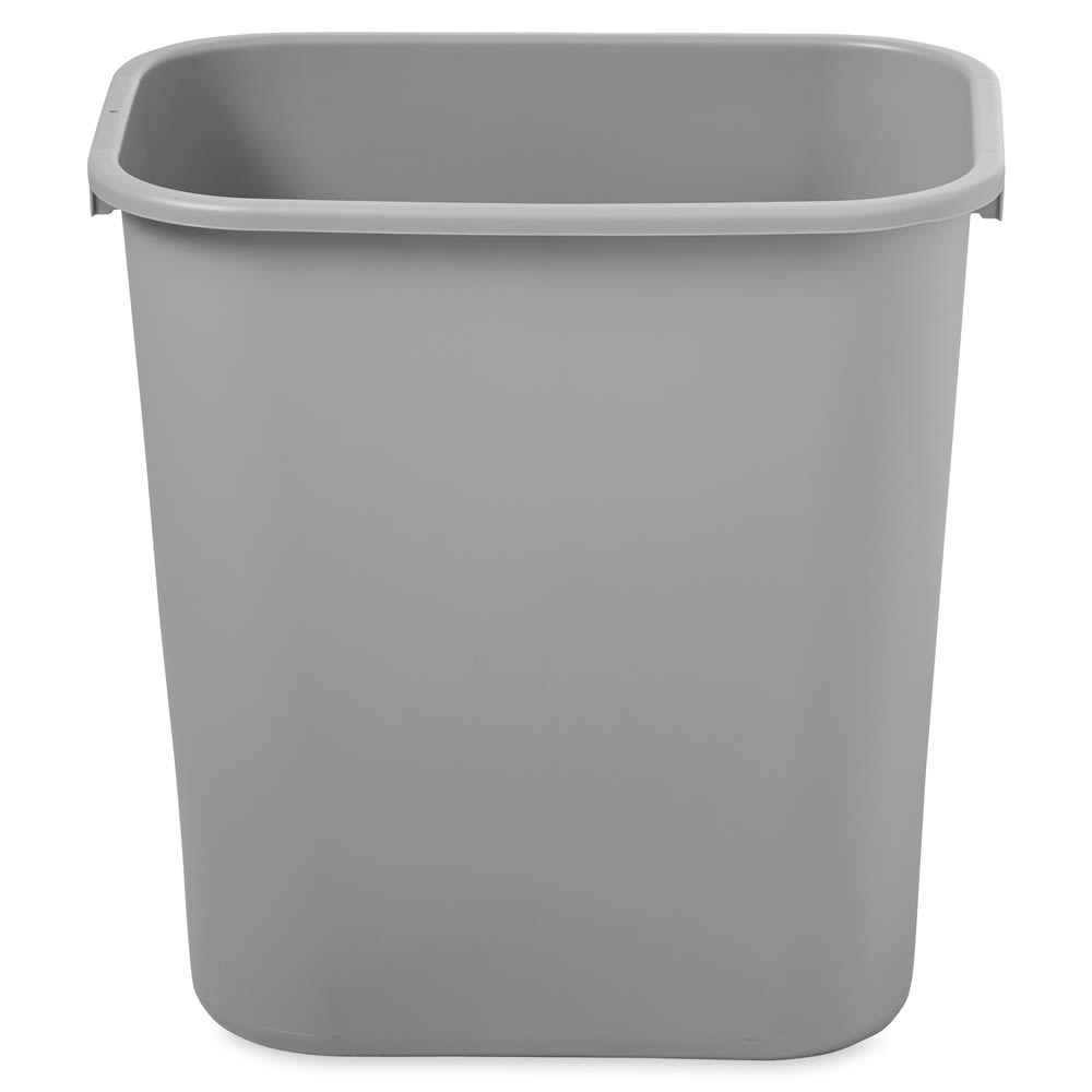 Rubbermaid FG295600GRAY 28 1/8 qt Rectangle Waste Basket - Plastic, Gray