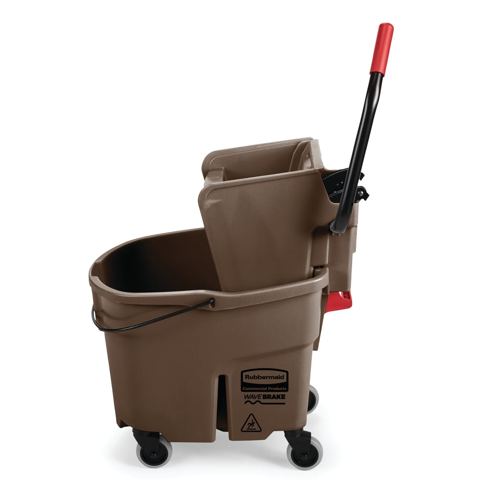 Rubbermaid FG758088BRN 35 qt WaveBrake Mop Bucket Combo - Side Press ...