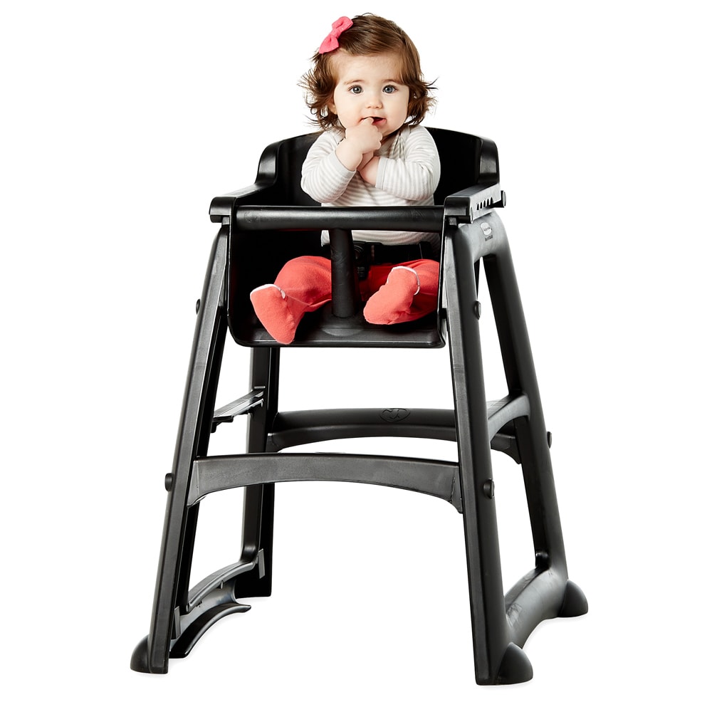 Rubbermaid FG781408BLA 29 3/4" Stackable Plastic High Chair w/ Waist ...