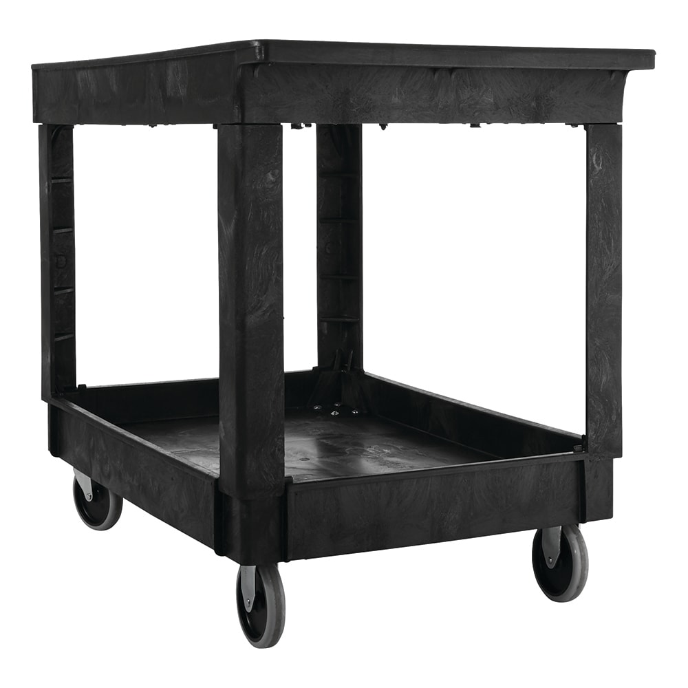 Rubbermaid FG9T6700BLA 2 Level Polymer Utility Cart w/ 500 lb Capacity ...