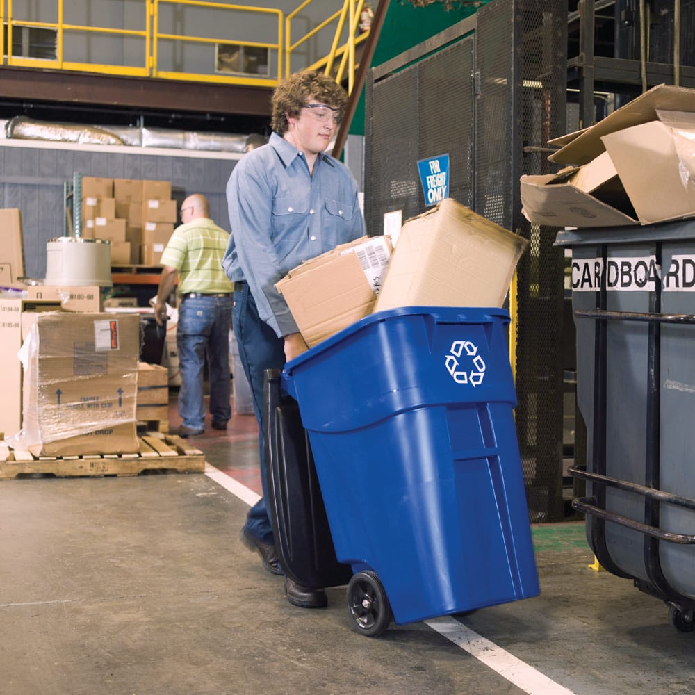Rubbermaid FG9W2773BLUE 50 gal Multiple Material Recycle Bin - Indoor ...