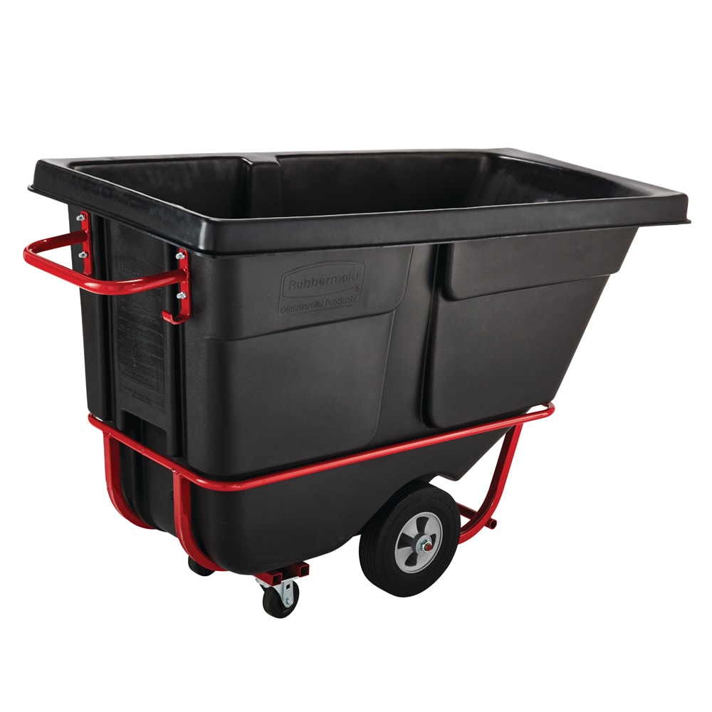 Rubbermaid FG130500BLA 1/2 cu yd Trash Cart w/ 850 lb Capacity, Black