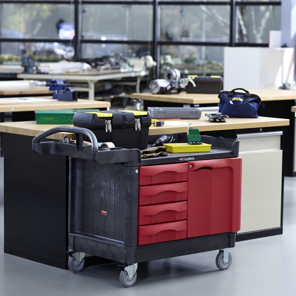 Rubbermaid FG453388 BLA Maintenance Cart w/ 750 lb Capacity, Black