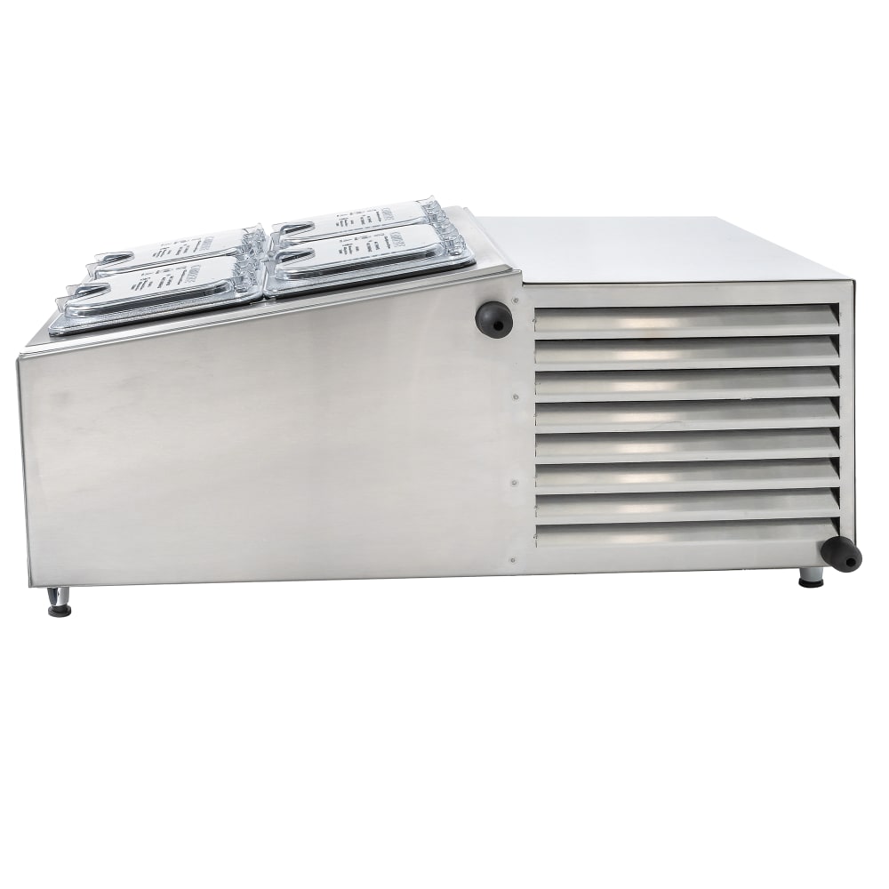 APW RTR-4 Refrigerated Topping Rail w/ (4) Sixth-Size Pans & Covers ...