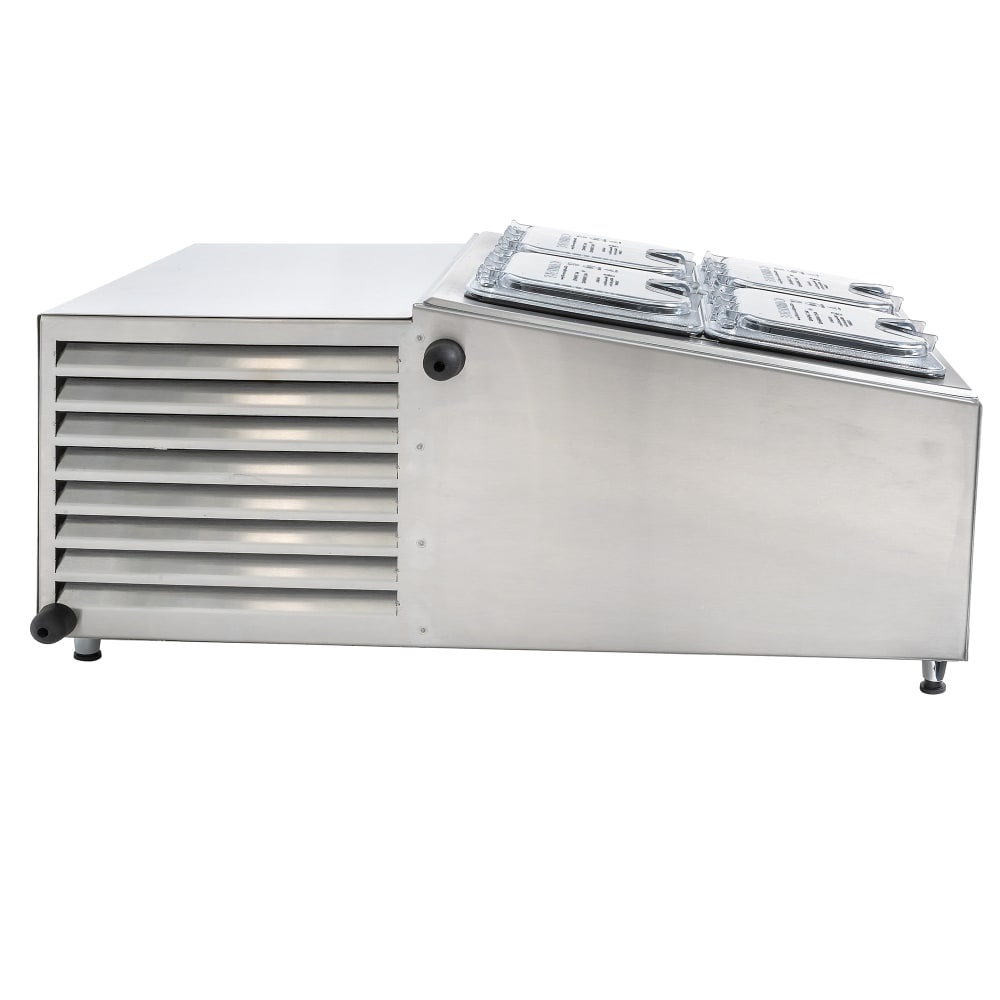 APW RTR-4 Refrigerated Topping Rail w/ (4) Sixth-Size Pans & Covers ...