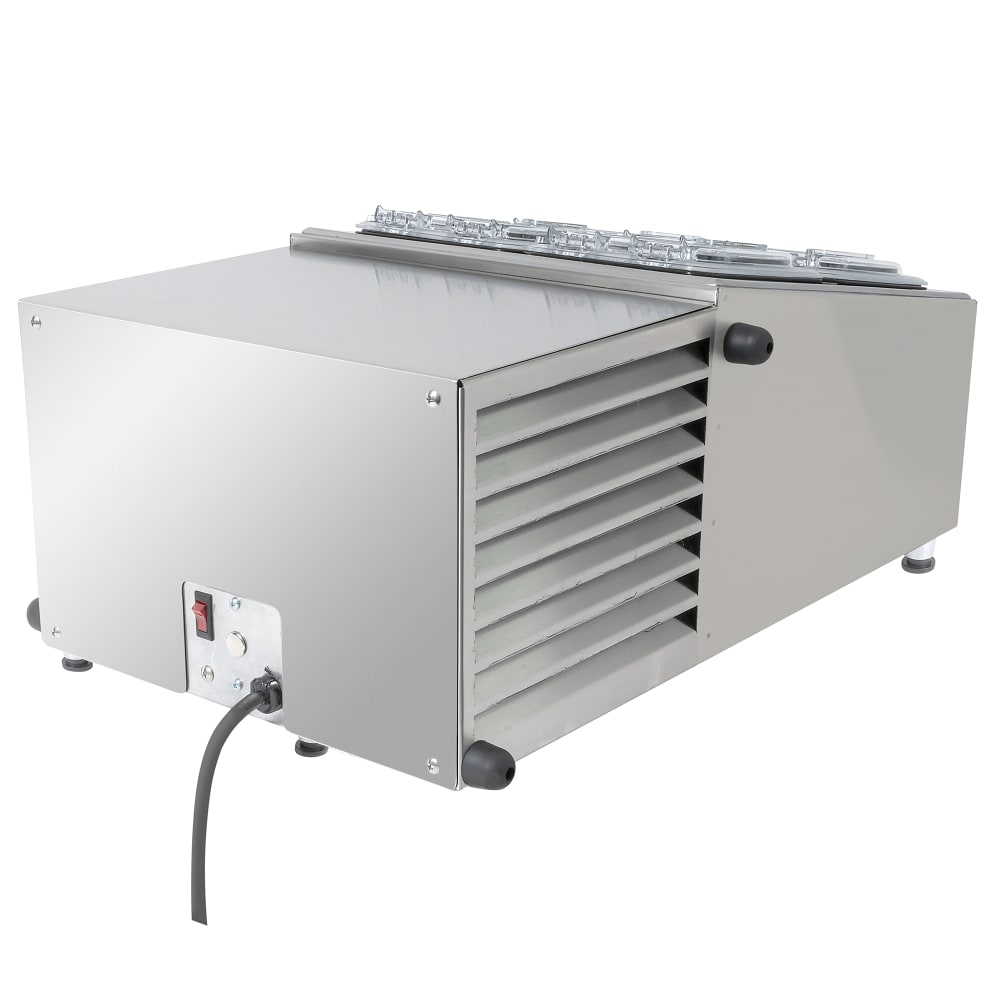 APW RTR-4 Refrigerated Topping Rail w/ (4) Sixth-Size Pans & Covers ...